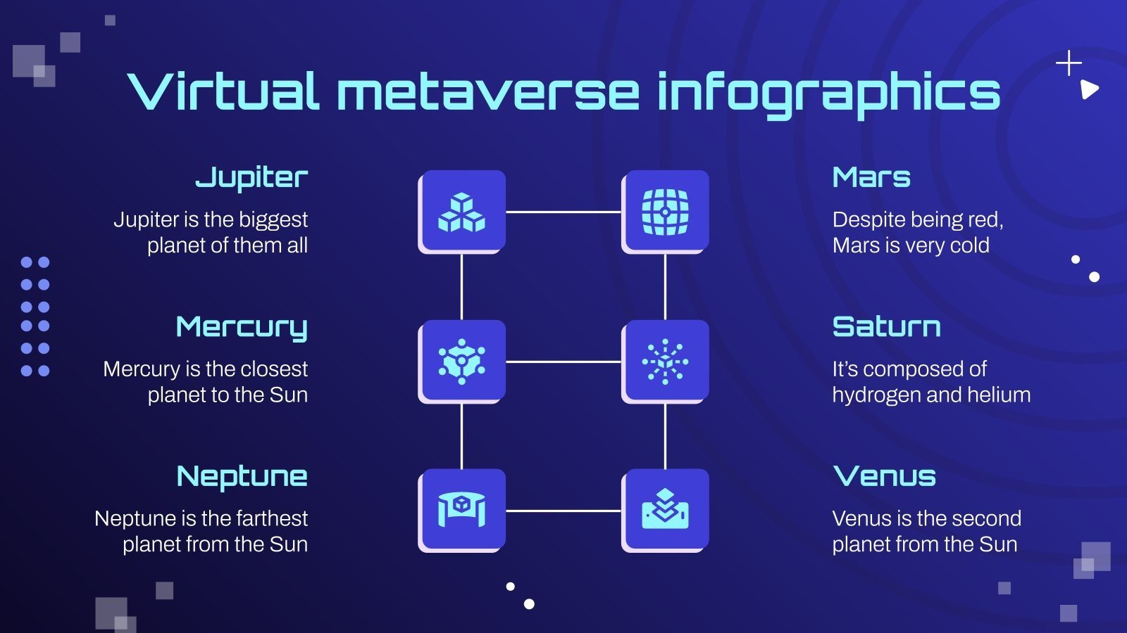 Infográficos para proposta de projeto de metaverso virtual