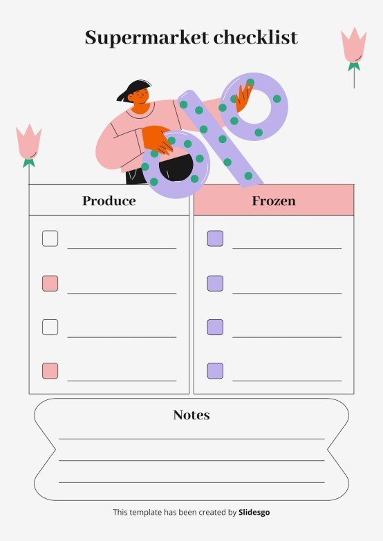 Cute Digital Shopping List Theme | Google Slides & PPT