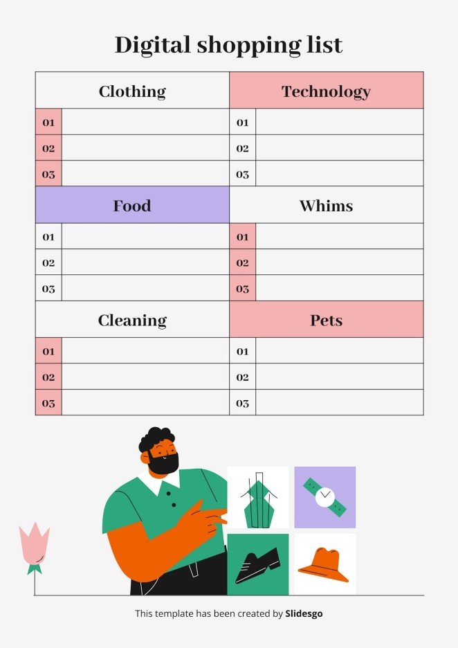 Cute Digital Shopping List Theme | Google Slides & PPT