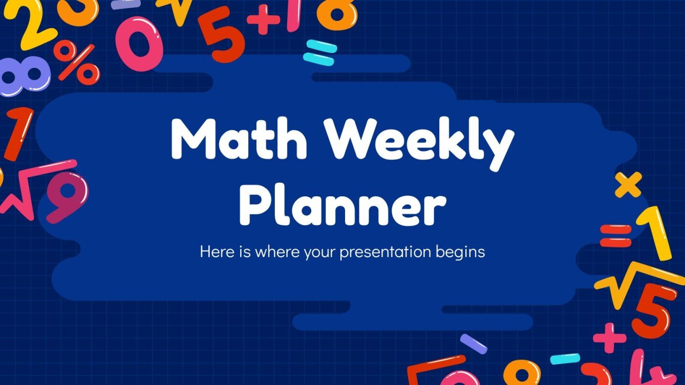 Math Weekly Planner Google Slides & PowerPoint template
