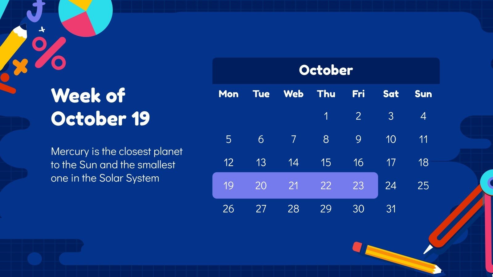 Math Weekly Planner Google Slides & PowerPoint template