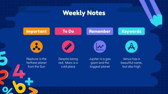 Math Weekly Planner Google Slides & PowerPoint template