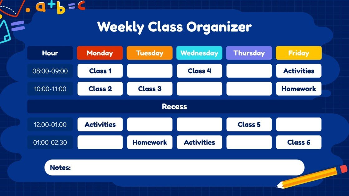 Math Weekly Planner Google Slides & PowerPoint template