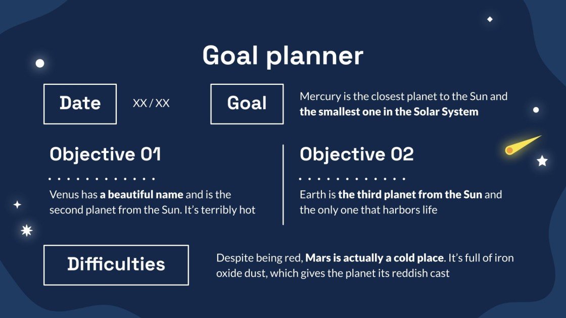 Planner de estudio con cohetes y planetas