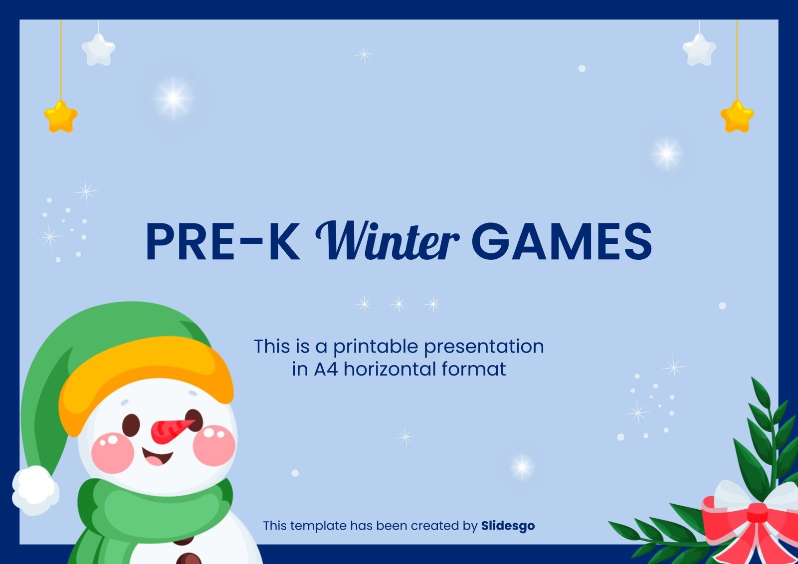 Juegos de invierno para preescolar | Google Slides y PPT