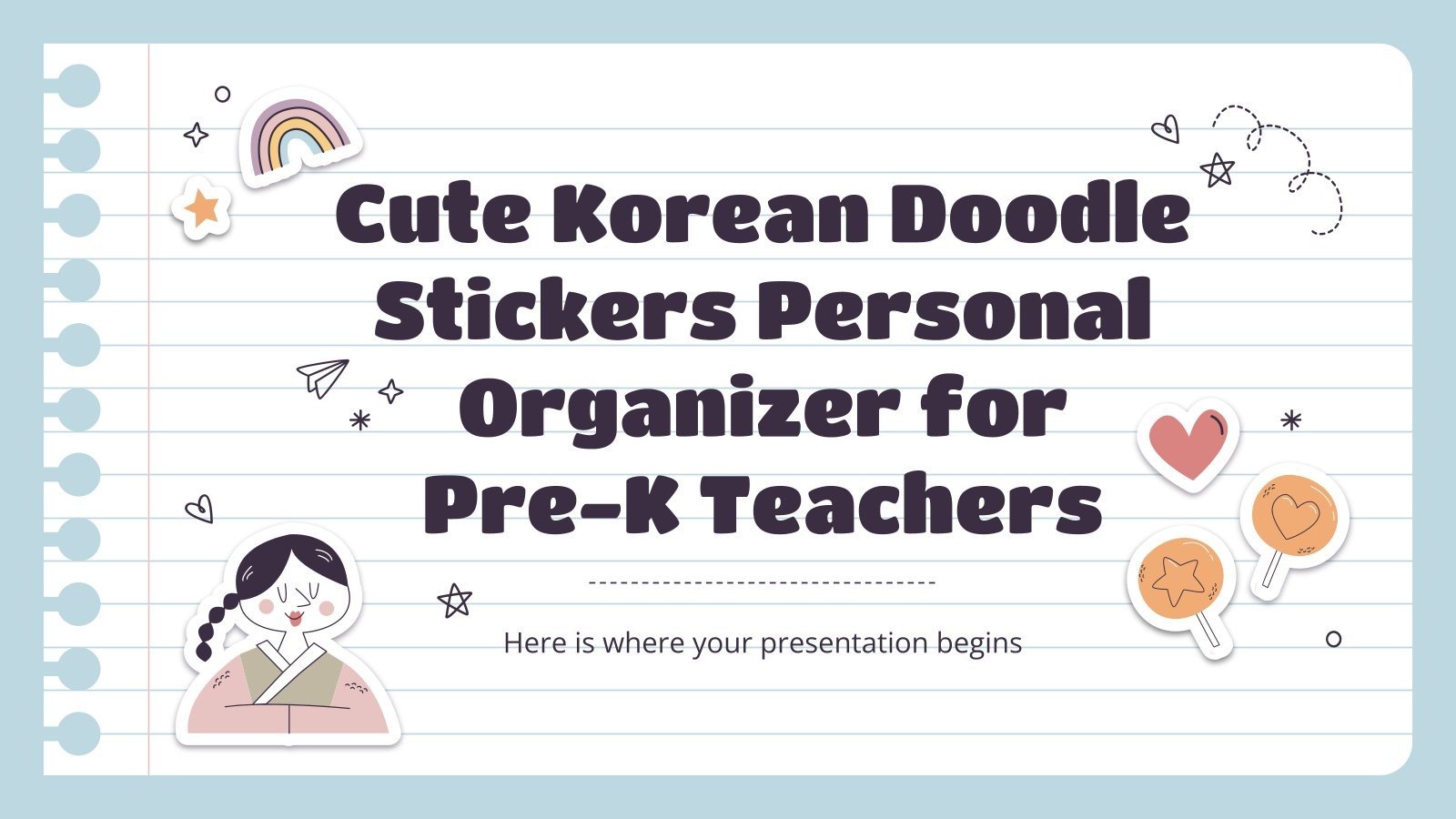 Cute Korean Doodle Stickers Organizer for Pre-K Teachers