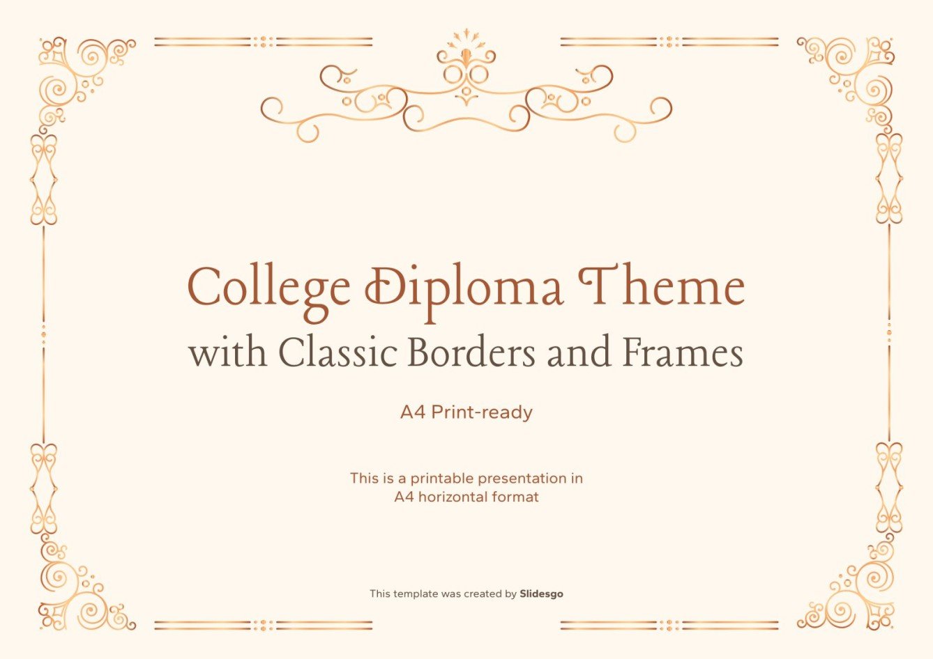 College Diploma Theme with Classic Borders and Frames