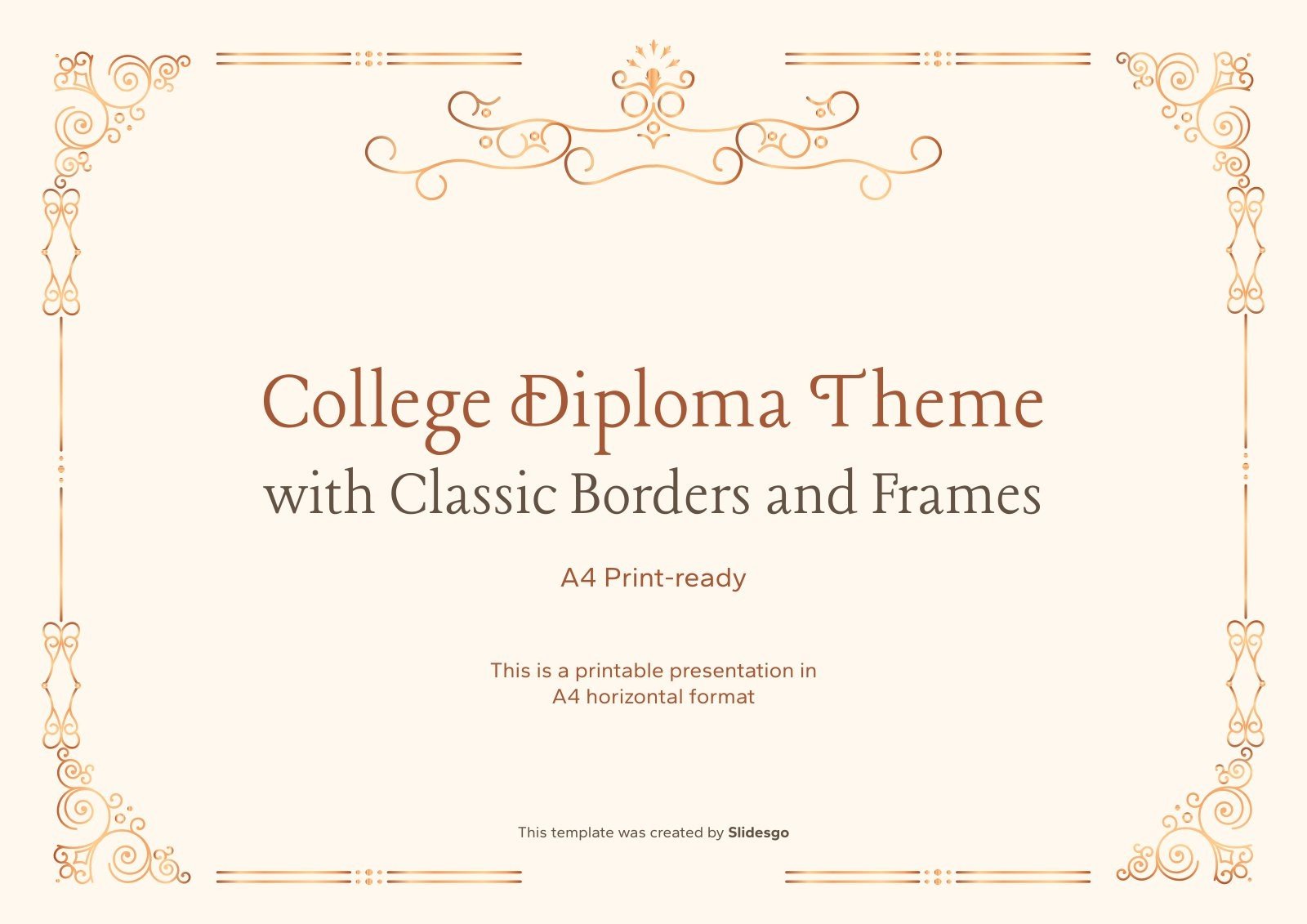 College Diploma Theme with Classic Borders and Frames