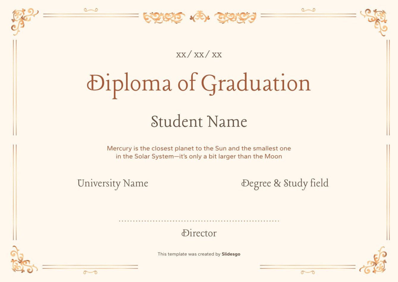 College Diploma Theme with Classic Borders and Frames