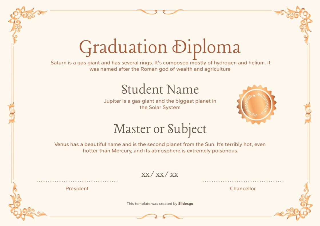 College Diploma Theme with Classic Borders and Frames