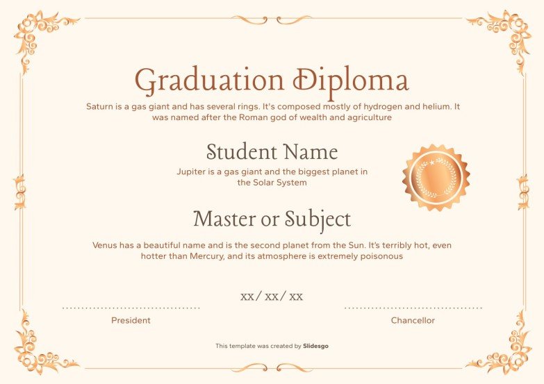 College-Diplom-Thema mit klassischen Rändern und Rahmen