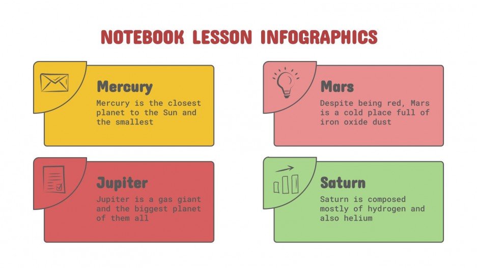 Notebook Lesson Infographics | Google Slides and PPT template