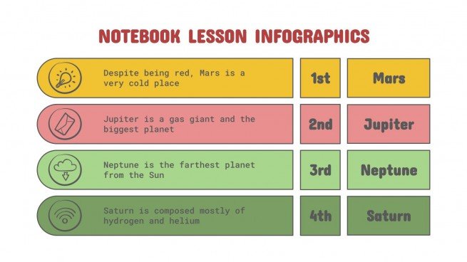 Notebook Lesson Infographics | Google Slides and PPT template
