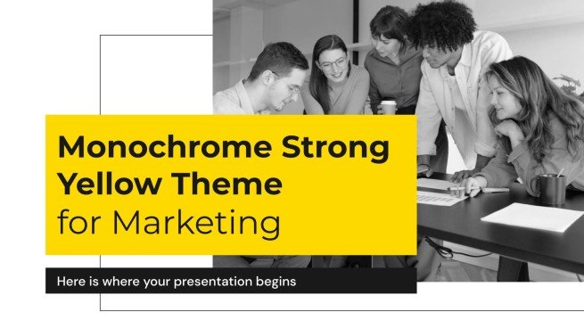 Diapositives marketing jaune vif | Google Slides et PPT