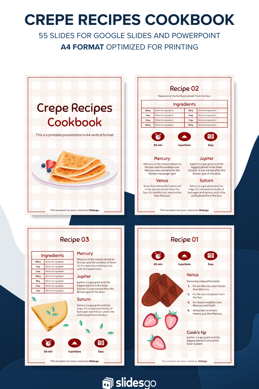 Crepe Recipes Cookbook | Google Slides & PowerPoint