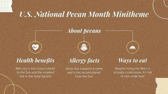 Infographies pour le mois du noix de pécan aux États-Unis