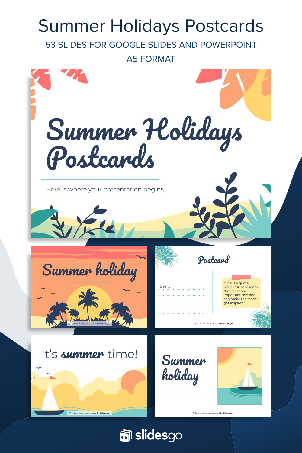 Summer Holidays Postcards | Google Slides & PPT