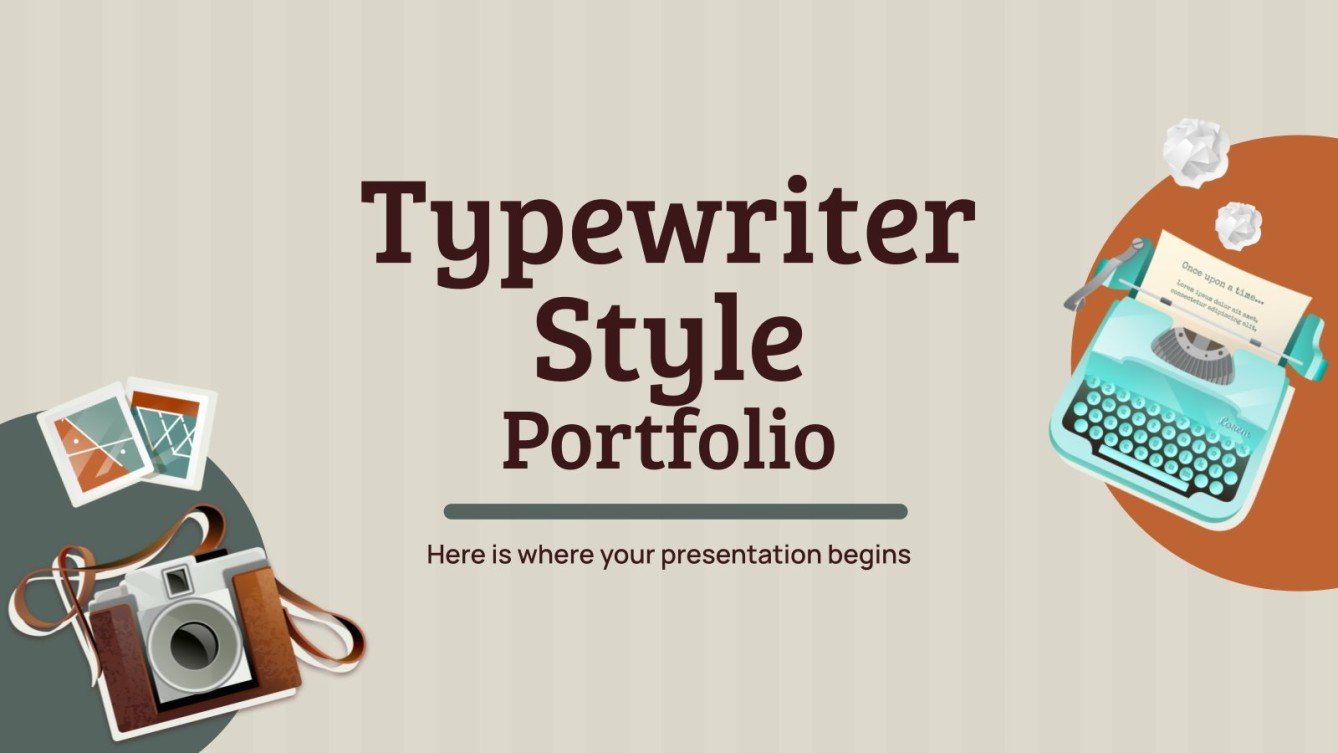Typewriter Style Portfolio | Google Slides & PowerPoint
