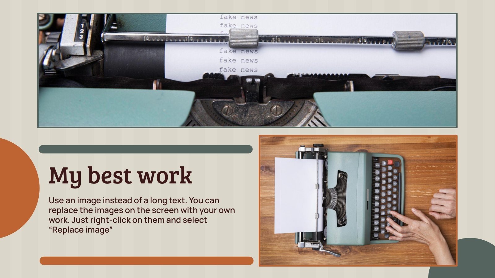 Typewriter Style Portfolio | Google Slides & PowerPoint