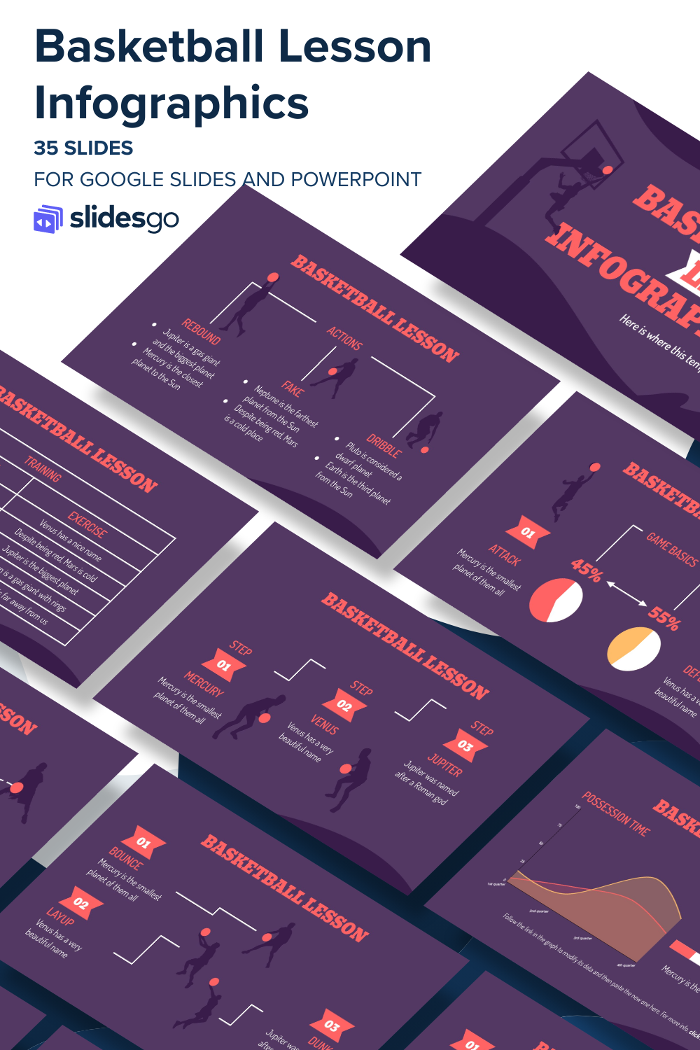 Basketball Lesson Infographics | Google Slides & PowerPoint