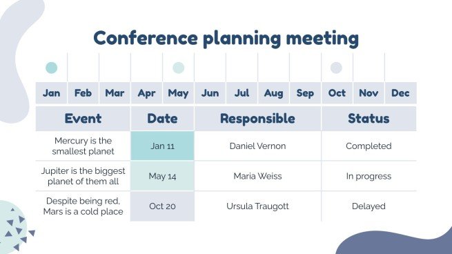 Conference Planning Meeting Infographics | Google Slides