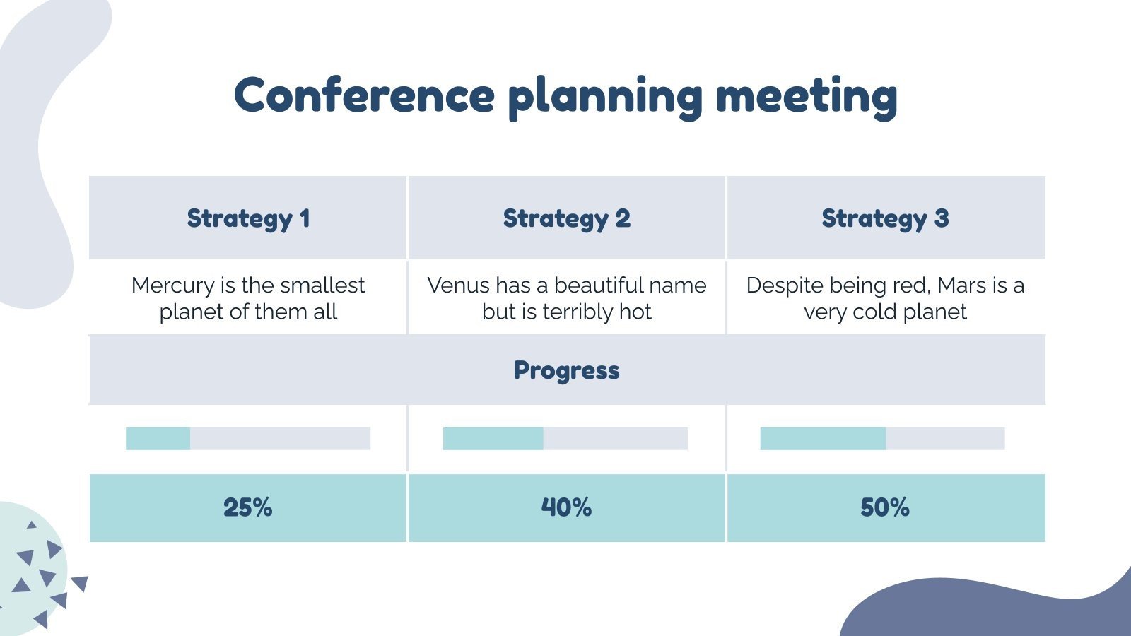 Conference Planning Meeting Infographics | Google Slides