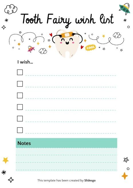 Tooth Fairy Wish List for Kids | Google Slides & PowerPoint
