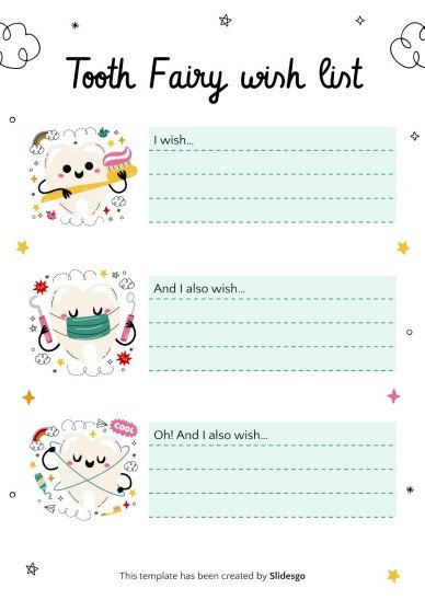Tooth Fairy Wish List for Kids | Google Slides & PowerPoint