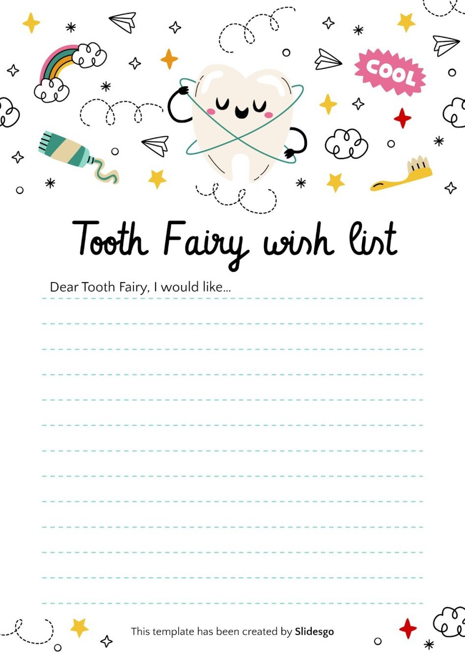 Tooth Fairy Wish List for Kids | Google Slides & PowerPoint
