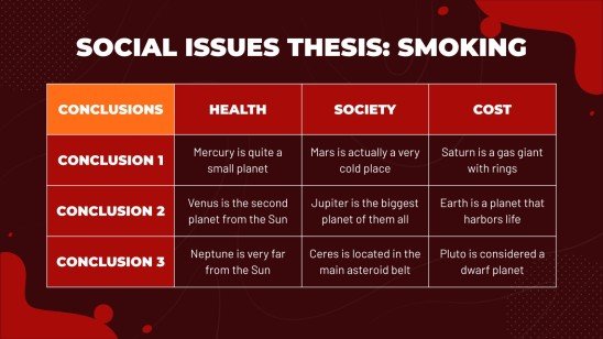 Social Issues Thesis: Smoking Infographics | Google Slides