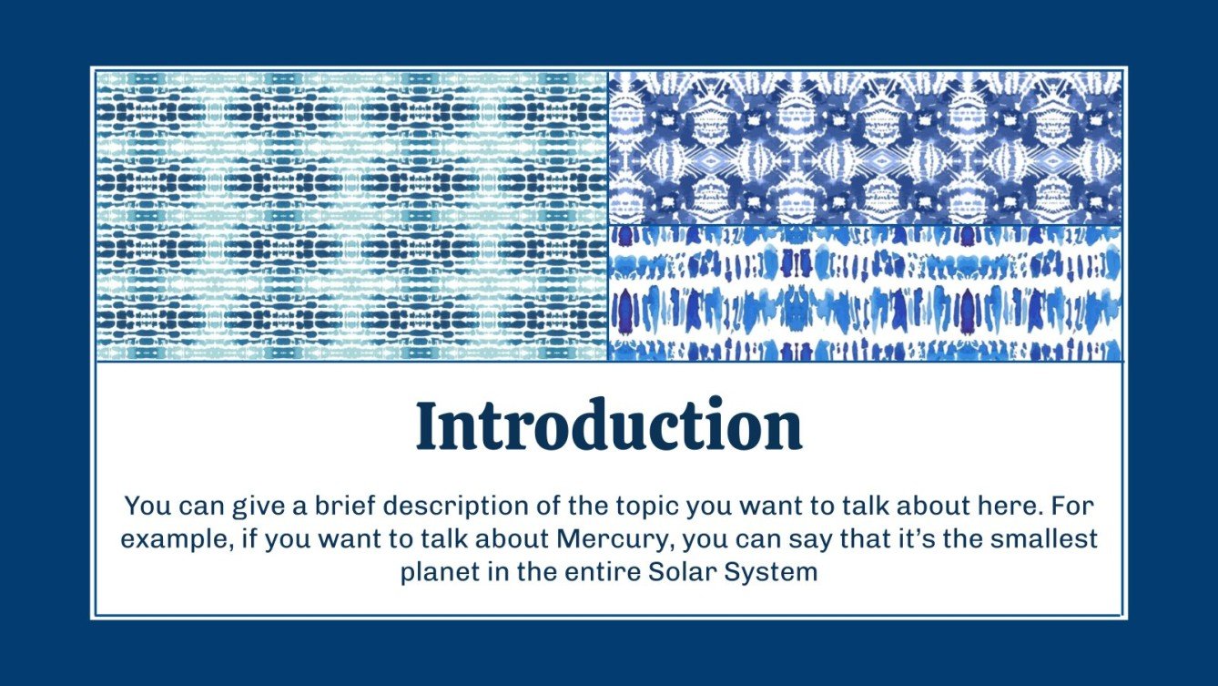 Arts: Indigo Batik Printing | Google Slides & PowerPoint