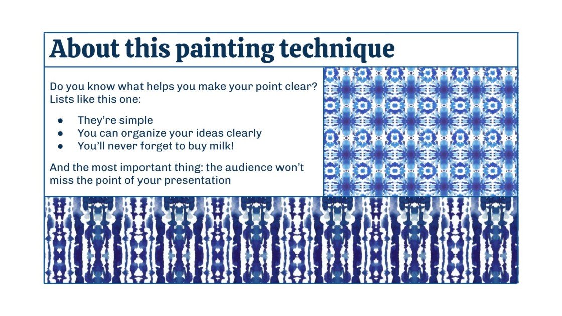 Arts: Indigo Batik Printing | Google Slides & PowerPoint