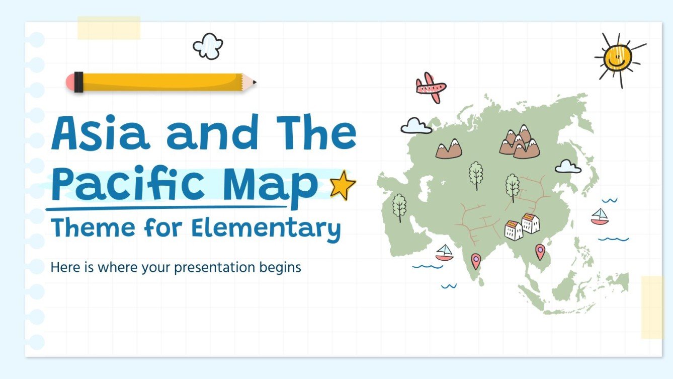 Asia and The Pacific Map Theme for Elementary