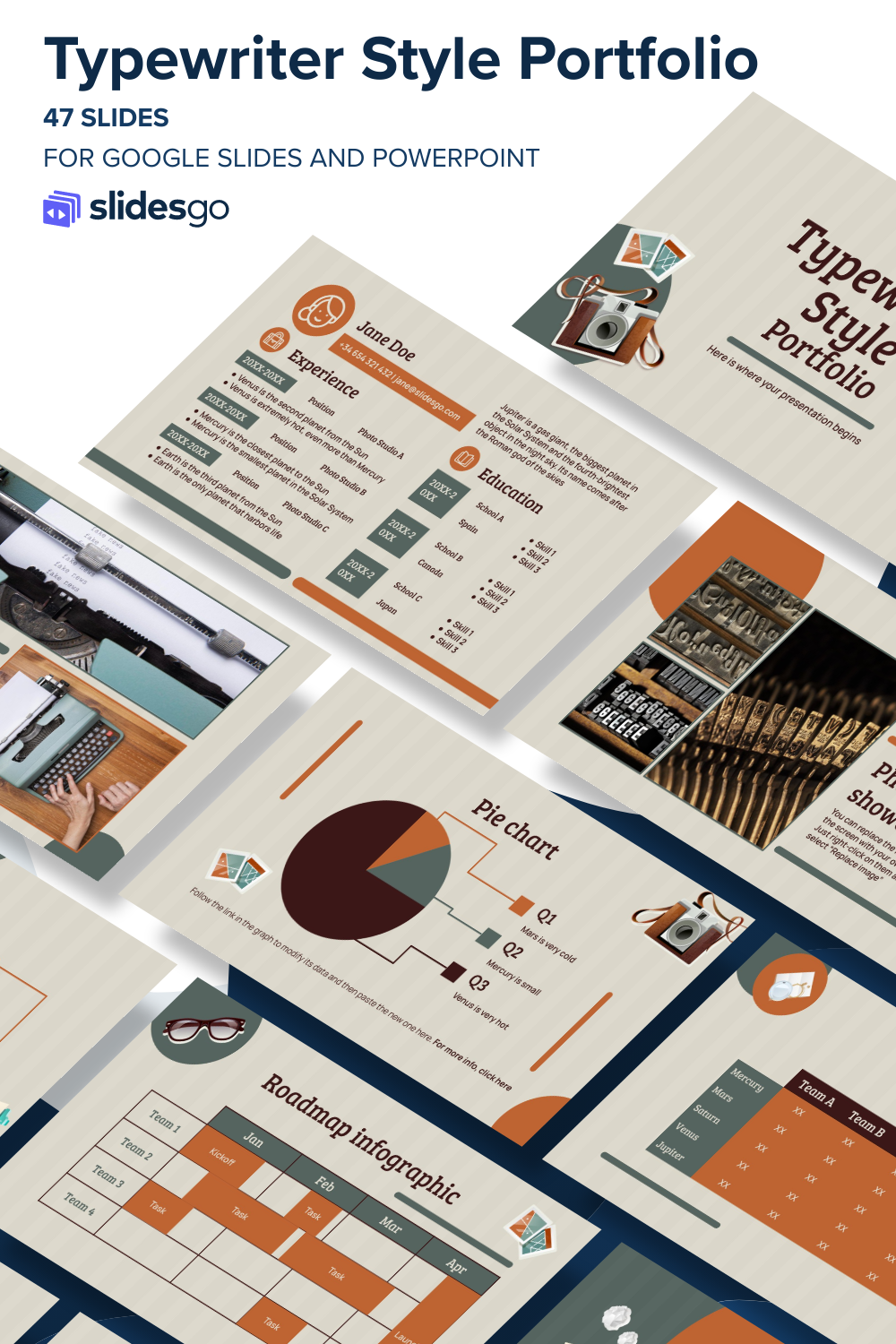 Typewriter Style Portfolio | Google Slides & PowerPoint