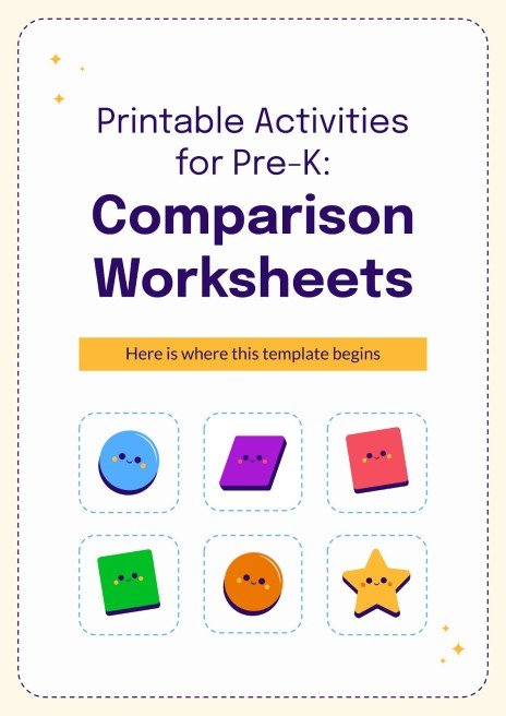 Printable Activities for Pre-K: Comparison Worksheets