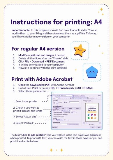 Printable Activities for Pre-K: Comparison Worksheets