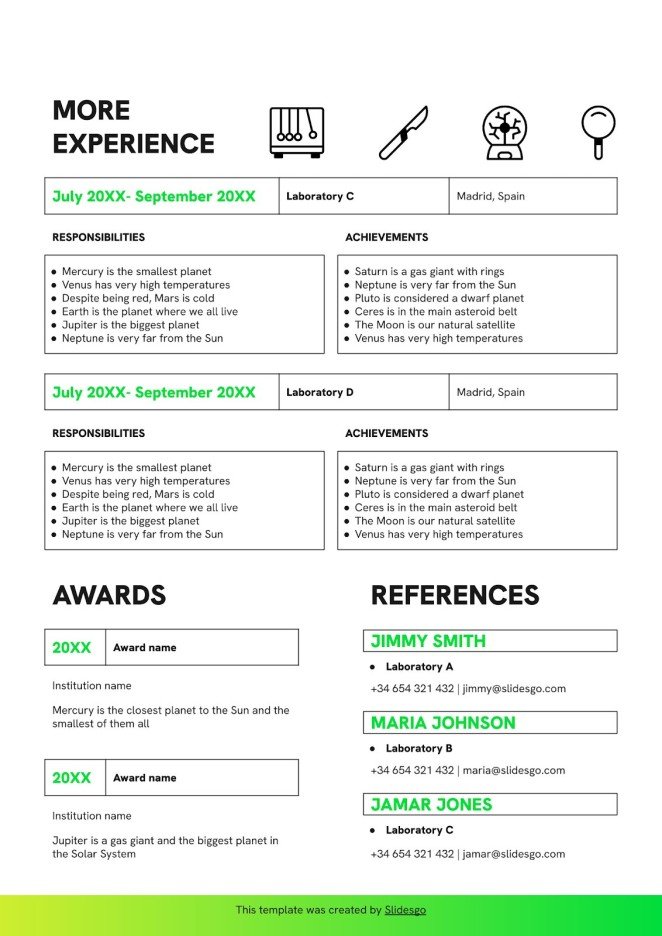 Scientist Printable CV | Google Slides & PowerPoint