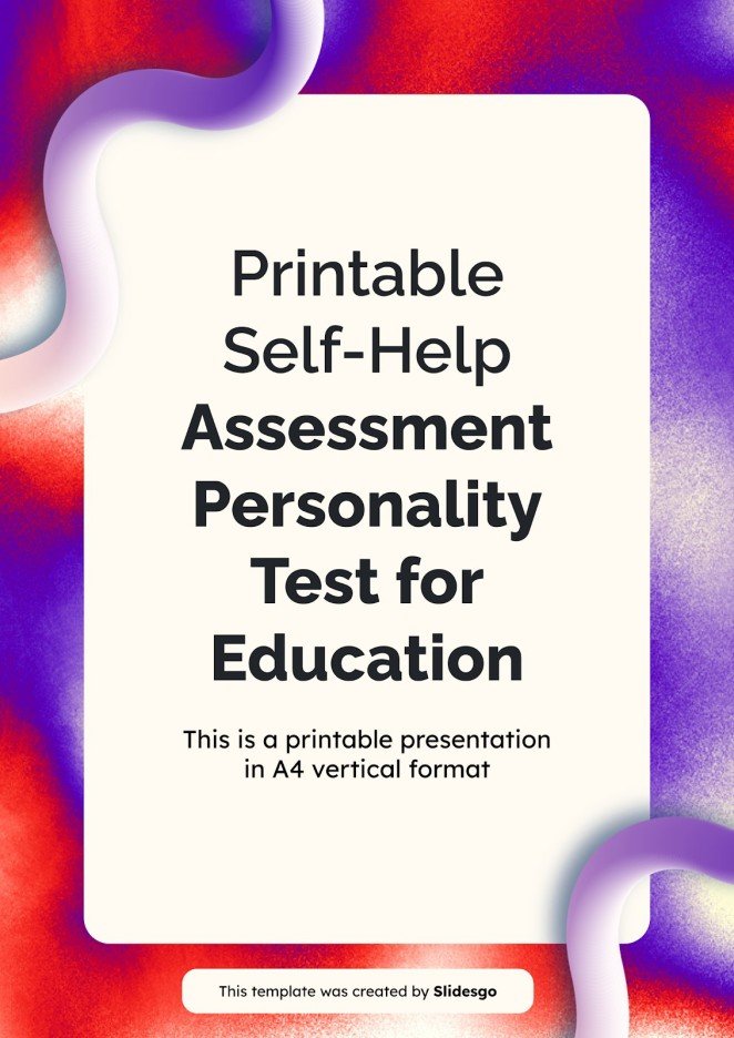 Printable Self-Help Assessment Personality Test