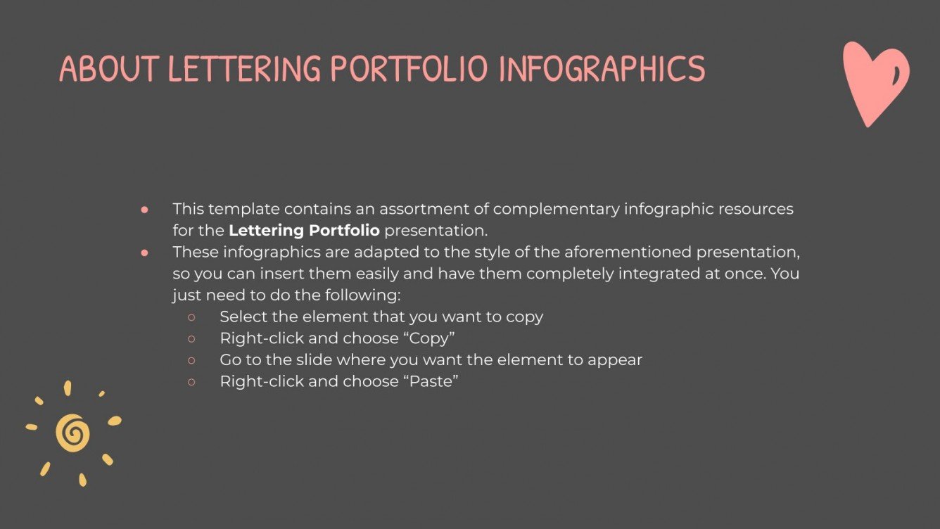 Lettering Portfolio Infographics | Google Slides & PPT theme