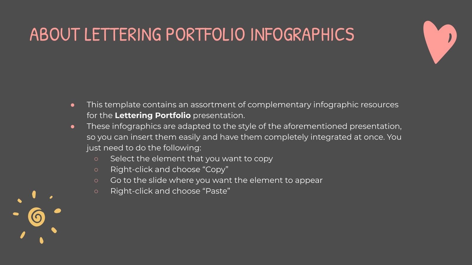 Lettering Portfolio Infographics | Google Slides & PPT theme