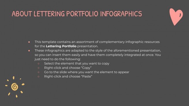 Infografías portafolio de lettering | Google Slides y PPT