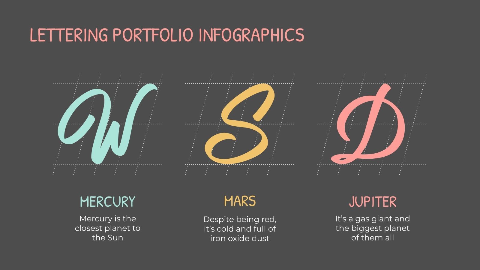 Lettering Portfolio Infographics | Google Slides & PPT theme