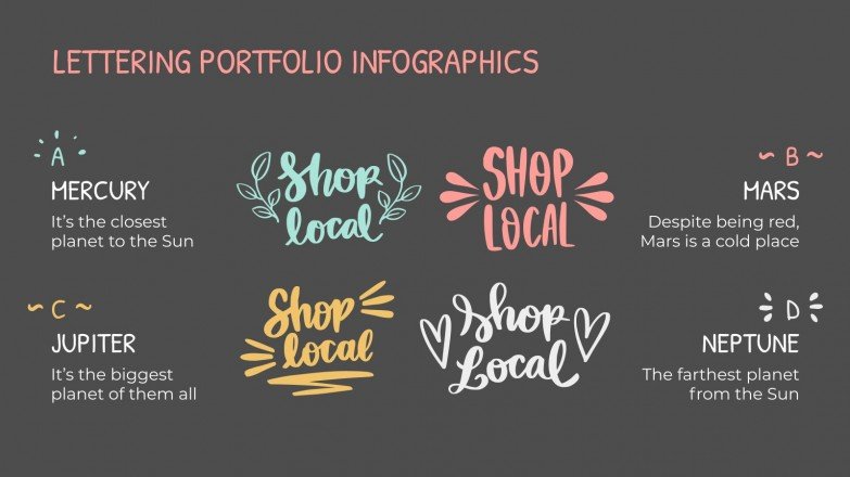 Lettering Portfolio Infographics | Google Slides & PPT theme