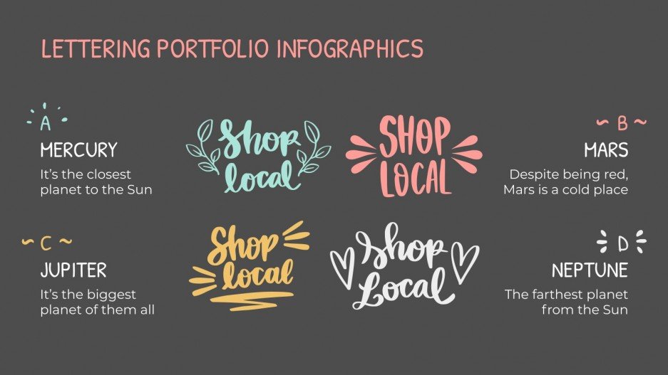 Lettering Portfolio Infographics | Google Slides & PPT theme