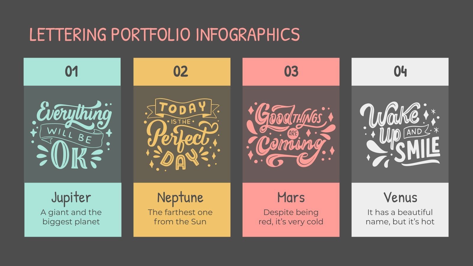 Infografías portafolio de lettering | Google Slides y PPT