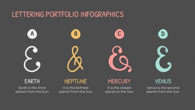 Infografías portafolio de lettering | Google Slides y PPT