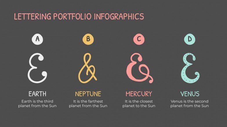 Infografías portafolio de lettering | Google Slides y PPT