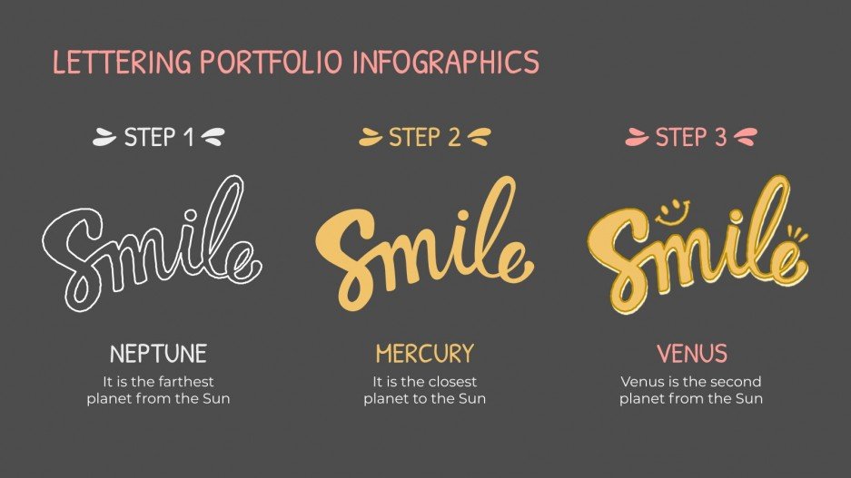 Infografías portafolio de lettering | Google Slides y PPT