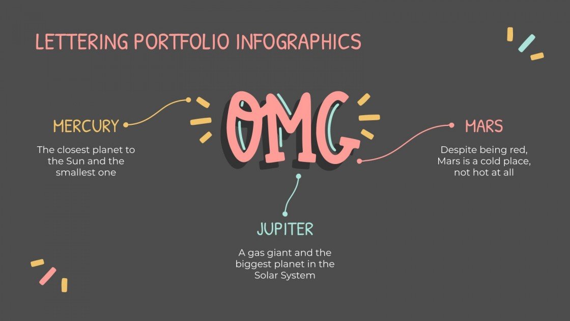Infografías portafolio de lettering | Google Slides y PPT