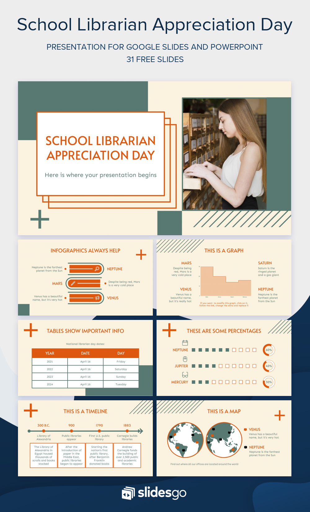 School Librarian Appreciation Day | Google Slides & PPT theme